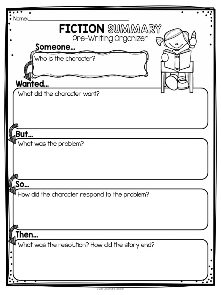 Fiction Summary Pre-Writing Organizer | PDF