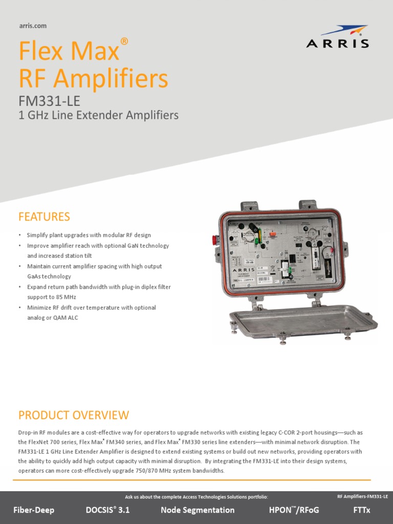 Flex Max FM331-LE 1 GHZ Line Extender Amplifier Data Sheet | PDF ...