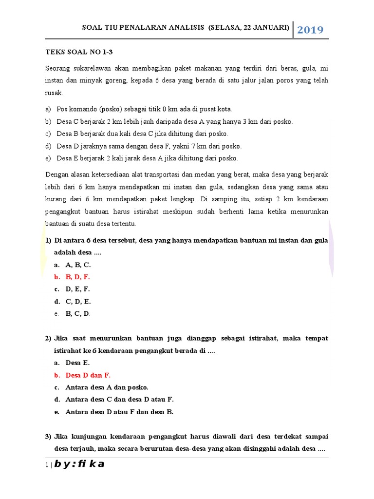 Soal Tiu Penalaran Analisis Fika | PDF | Metode & Bahan Ajar
