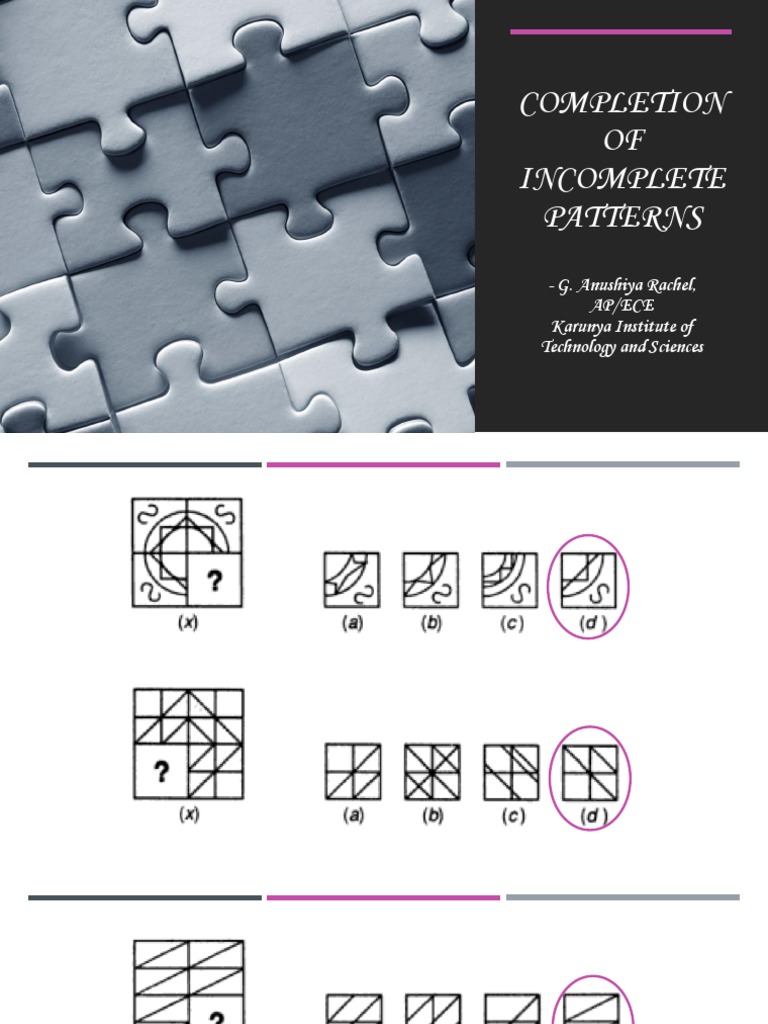 Incomplete Pattern and Figure Matrix PDF | PDF