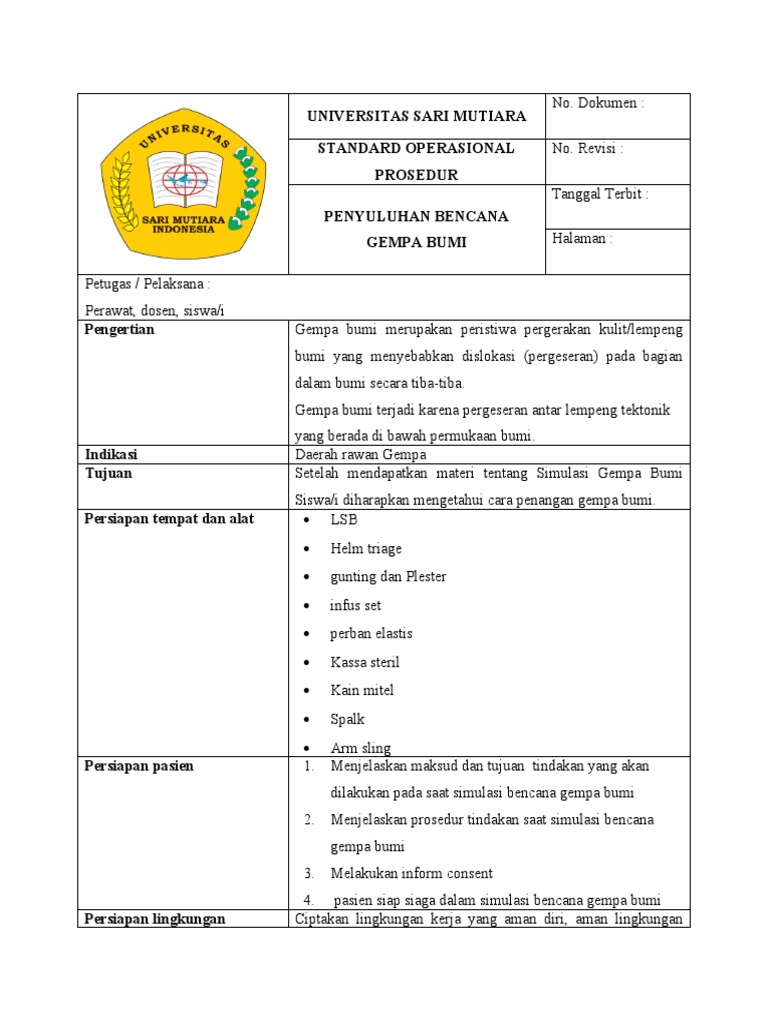 SOP Penyuluhan Bencana | PDF