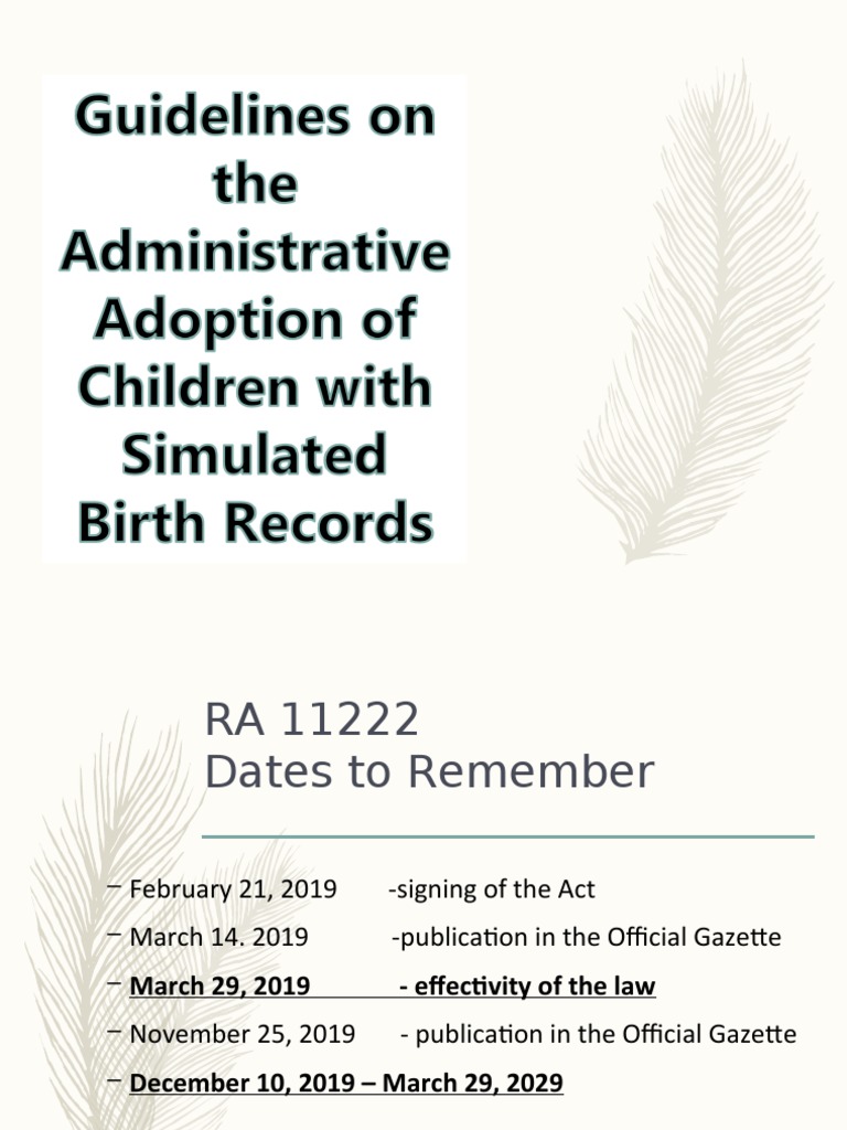 Guidelines of RA 11222 Latest | PDF | Birth Certificate | Adoption