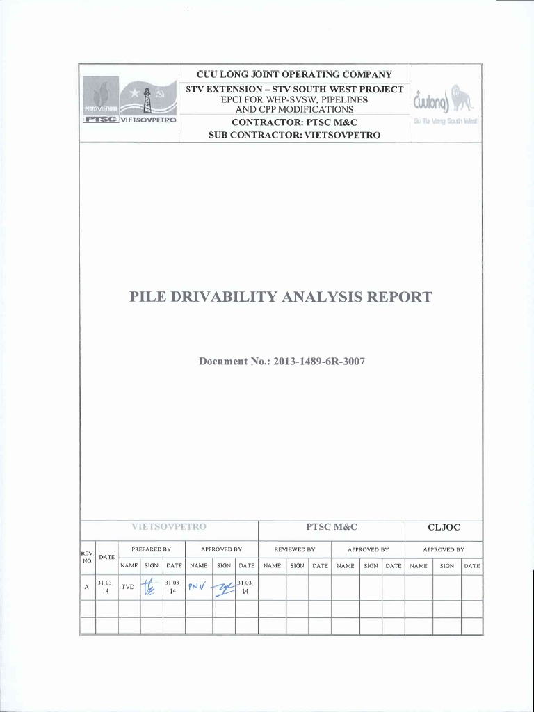 Pile Drivability Analysis Report | Download Free PDF | Silt | Deep ...