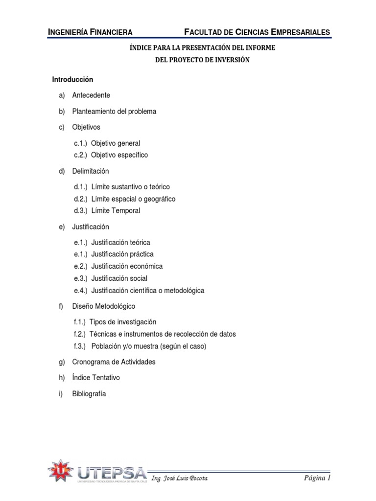 Índice Del Proyecto Final | PDF | Presupuesto | Microeconomía