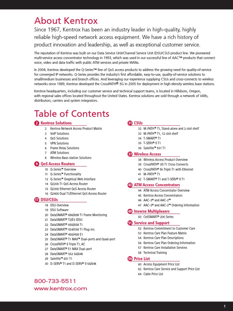 Kentrox Catalog PDF | PDF | Virtual Private Network | Voice Over Ip