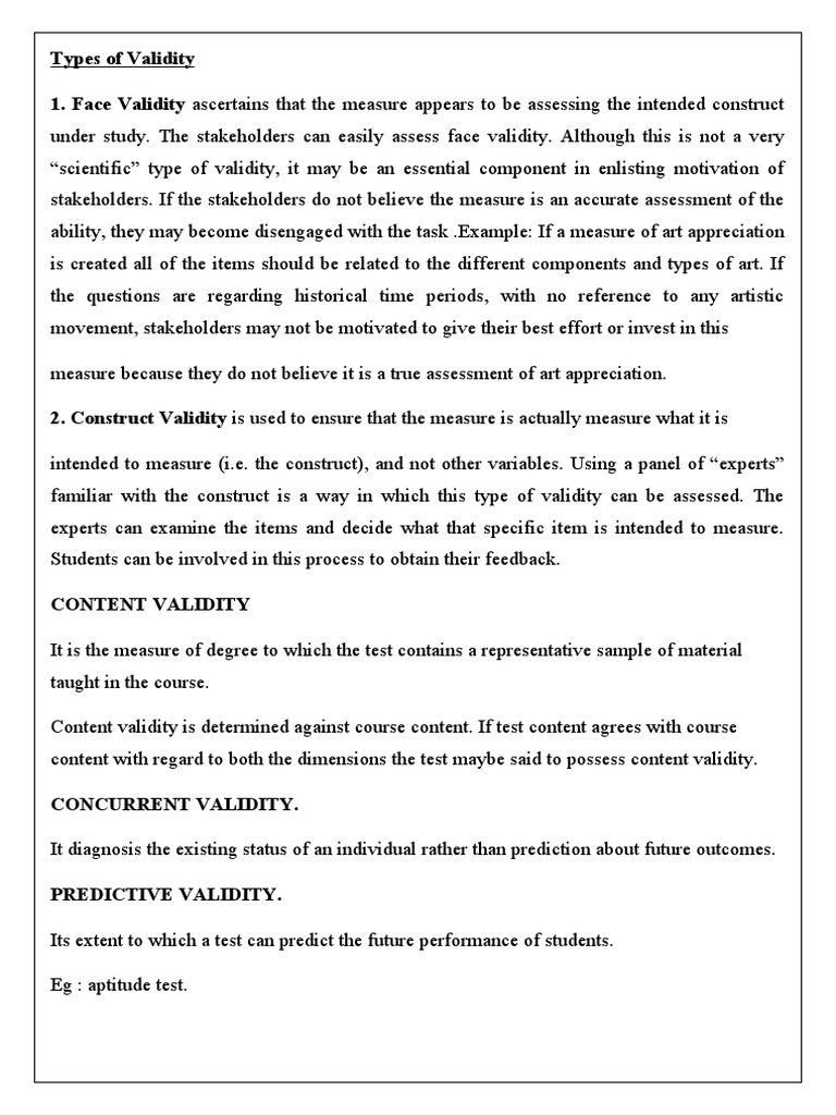 Content Validity | PDF