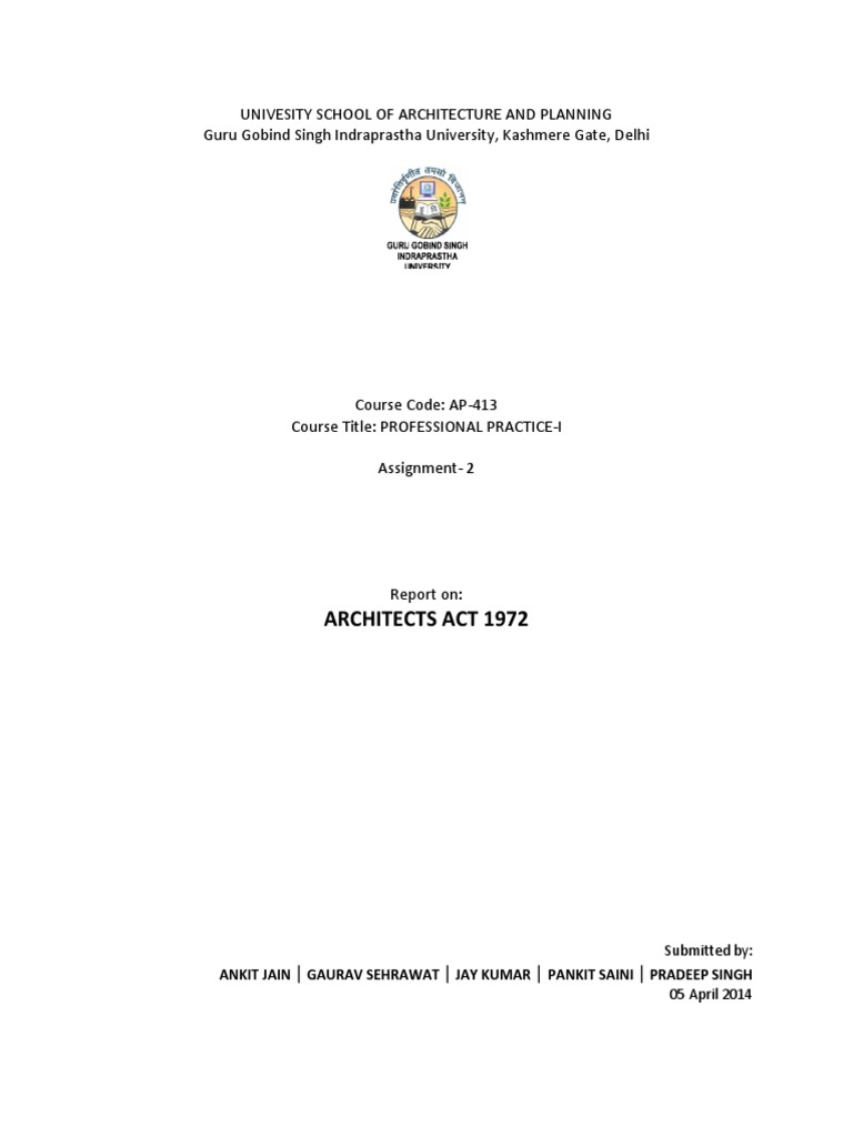 Architects Act 1972 PDF | PDF | Government | Social Institutions