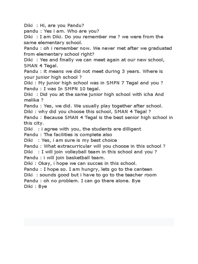 Dialog Bahasa Inggris | PDF