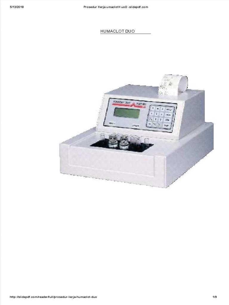 Humaclot-Duo SOP | PDF