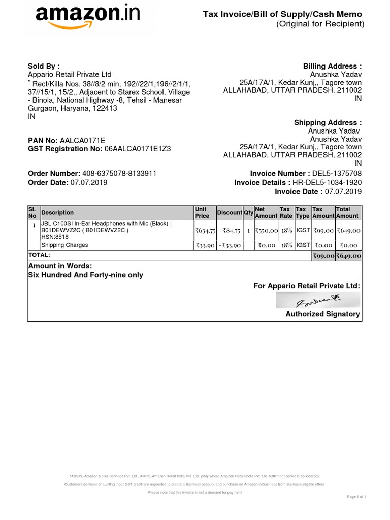 JBL Invoice | PDF | Invoice | Government