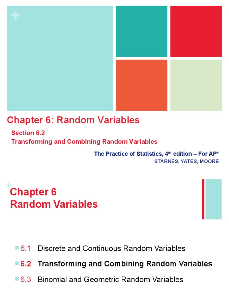 6 - 2 Transforming and Combining Random Variables | PDF | Variance | Mean
