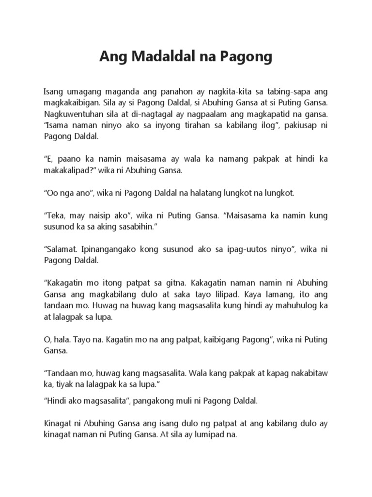 Ang Madaldal Na Pagong | PDF