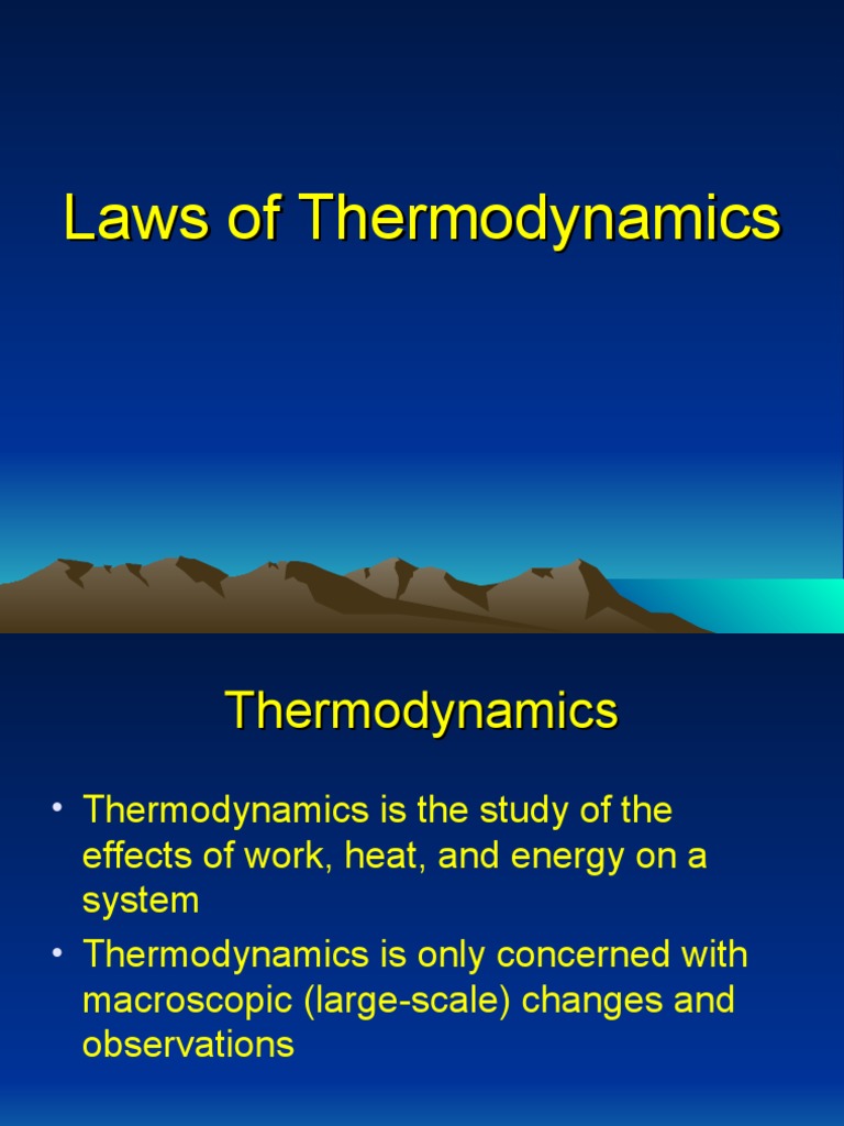 Overview of Thermodynamics Laws | PDF | Temperature | Heat Capacity