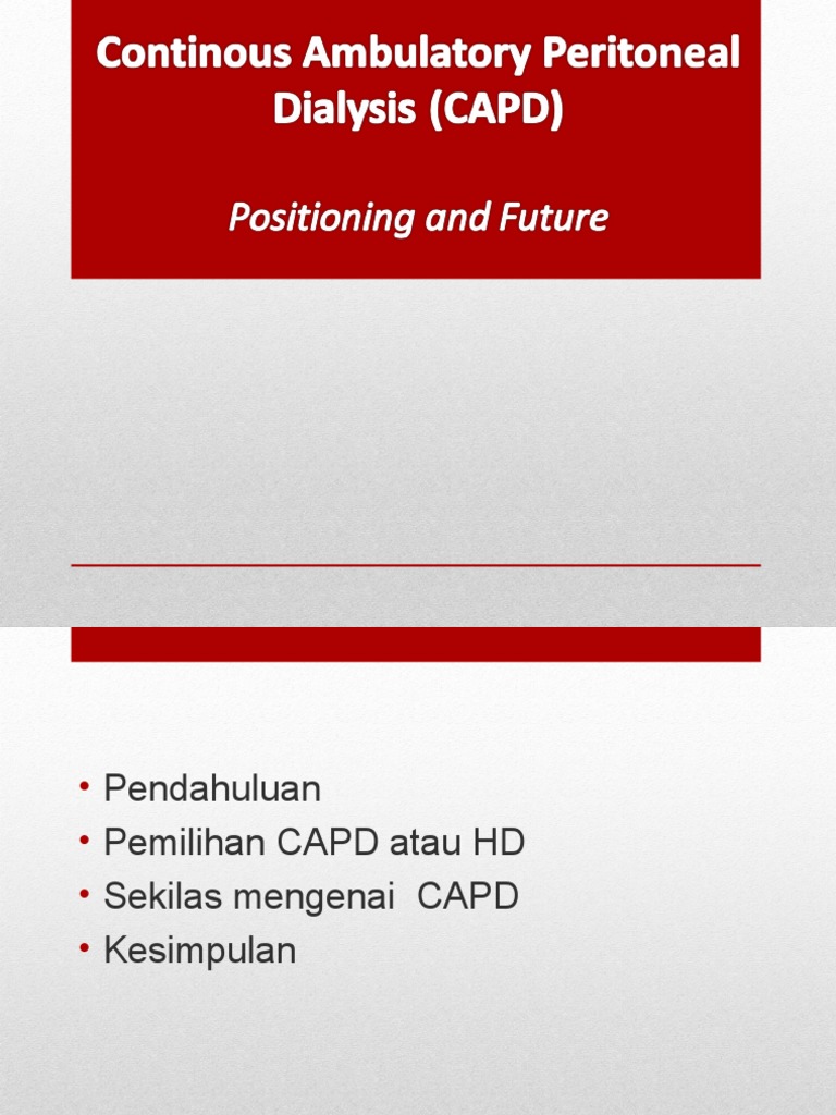 Perbandingan CAPD dan Hemodialisis | PDF | Pengembangan Diri ...