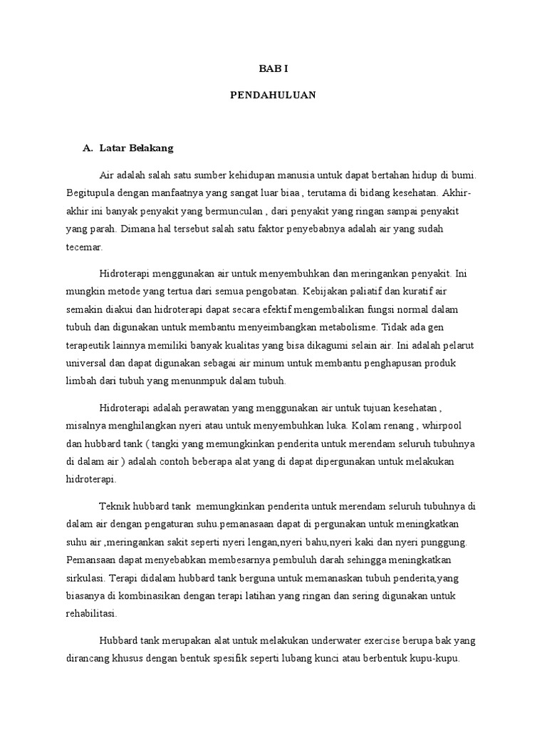 BAB I Terapi Hubbard Tank | PDF