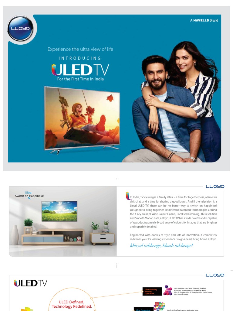 Lloyd ULED TV: Ultra Viewing Experience | PDF | Television | High ...