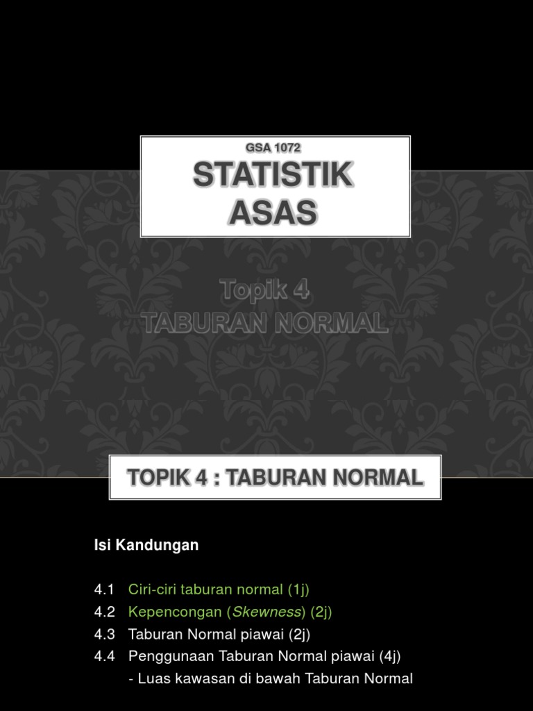 Topik - 4.1 Ciri - Ciri Taburan Normal | PDF