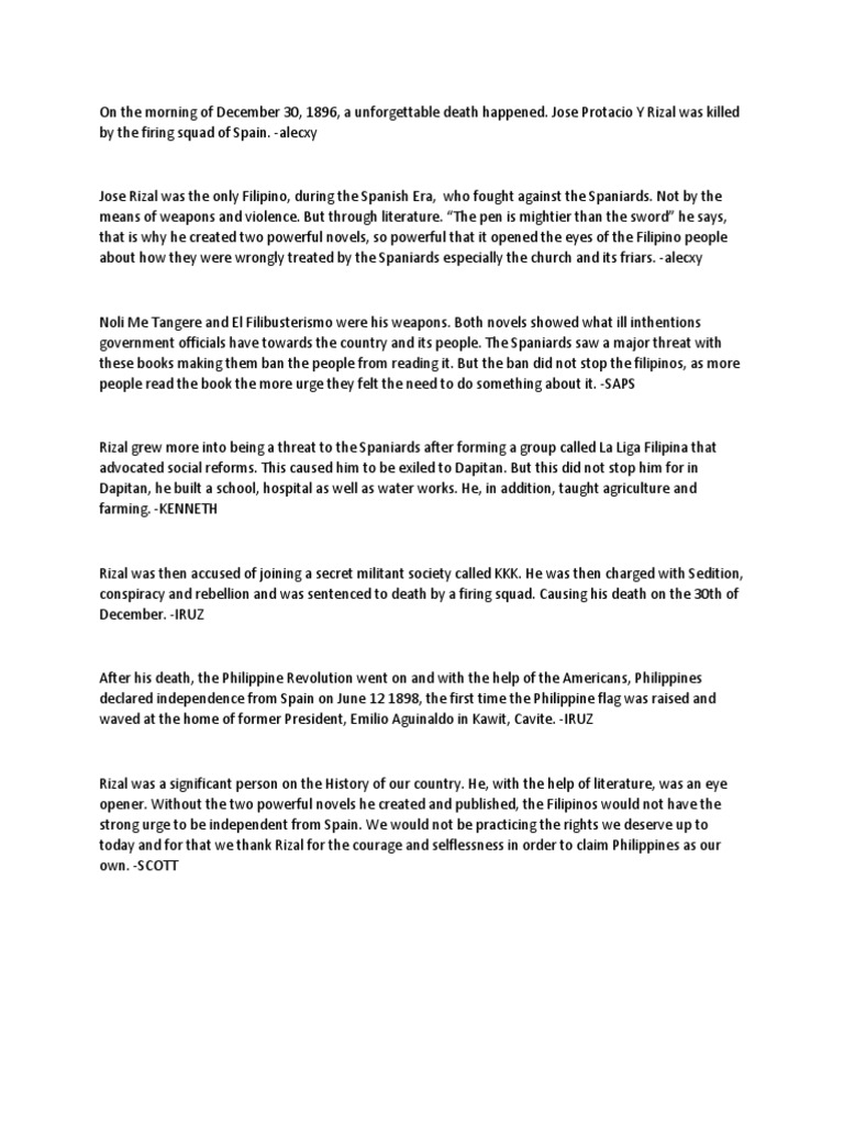 Jose Rizal's Impact on Philippine Independence | PDF | Politics ...