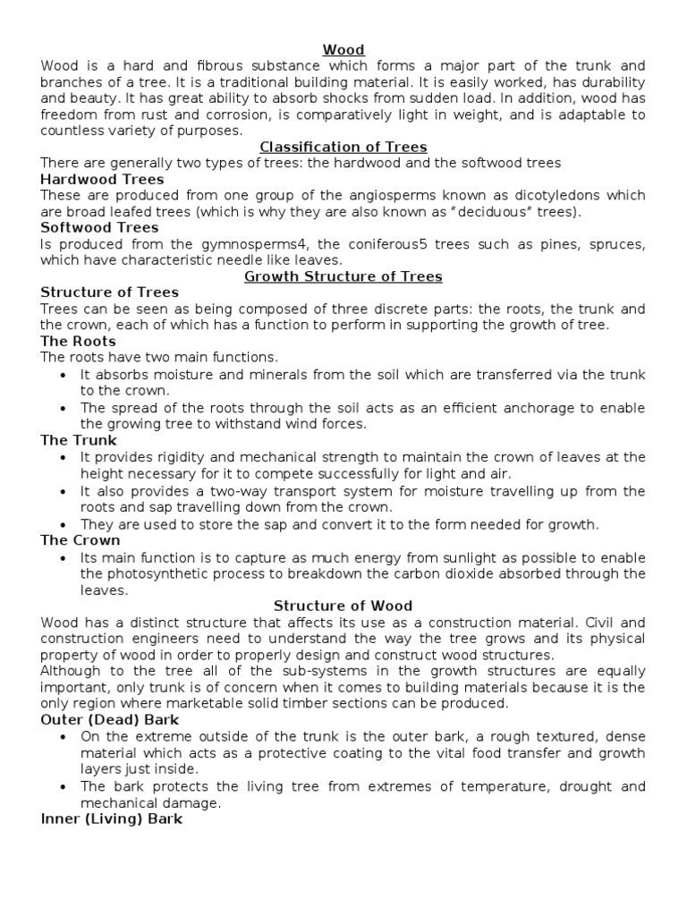 Wood Notes | PDF | Wood | Lumber