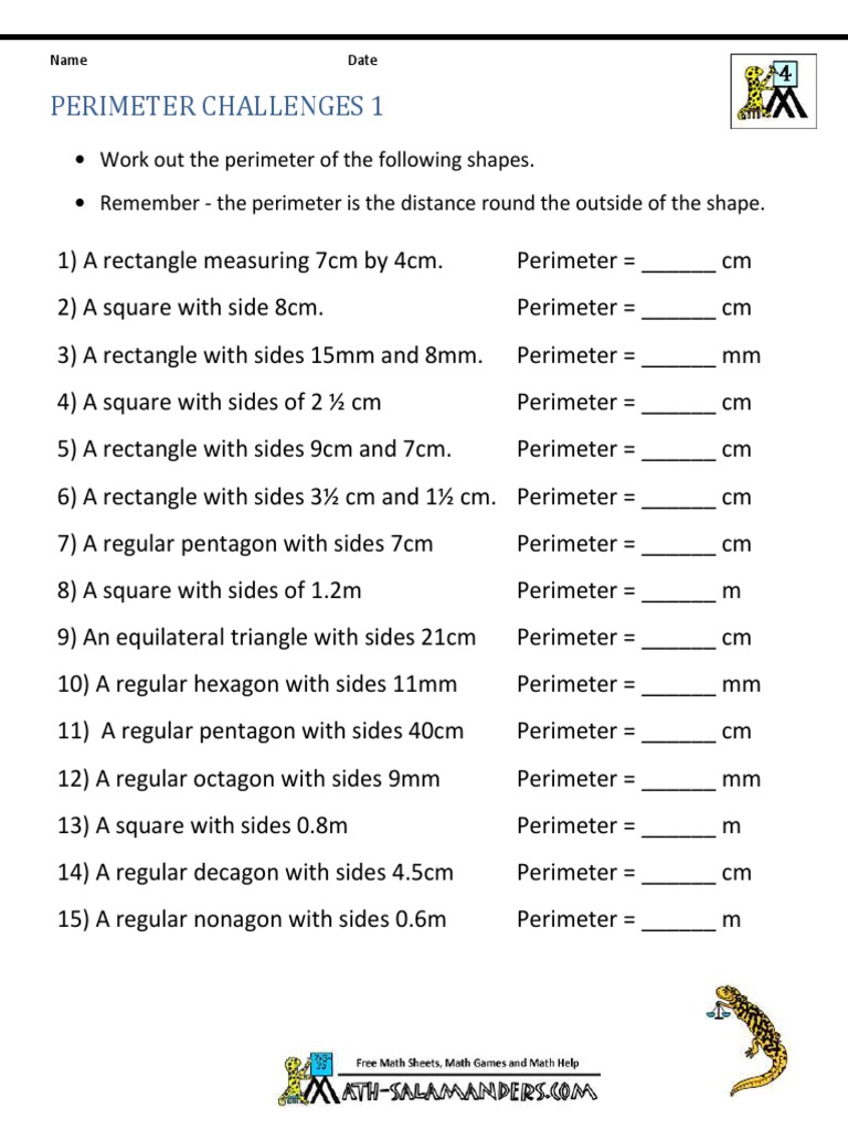 Perimeter Challenges 1 | PDF | Home & Garden