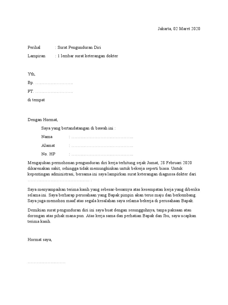 Contoh Surat Resign | PDF