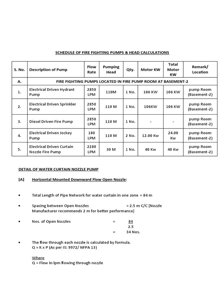 Fire Pump Head Calculation | Pump | Chemical Engineering