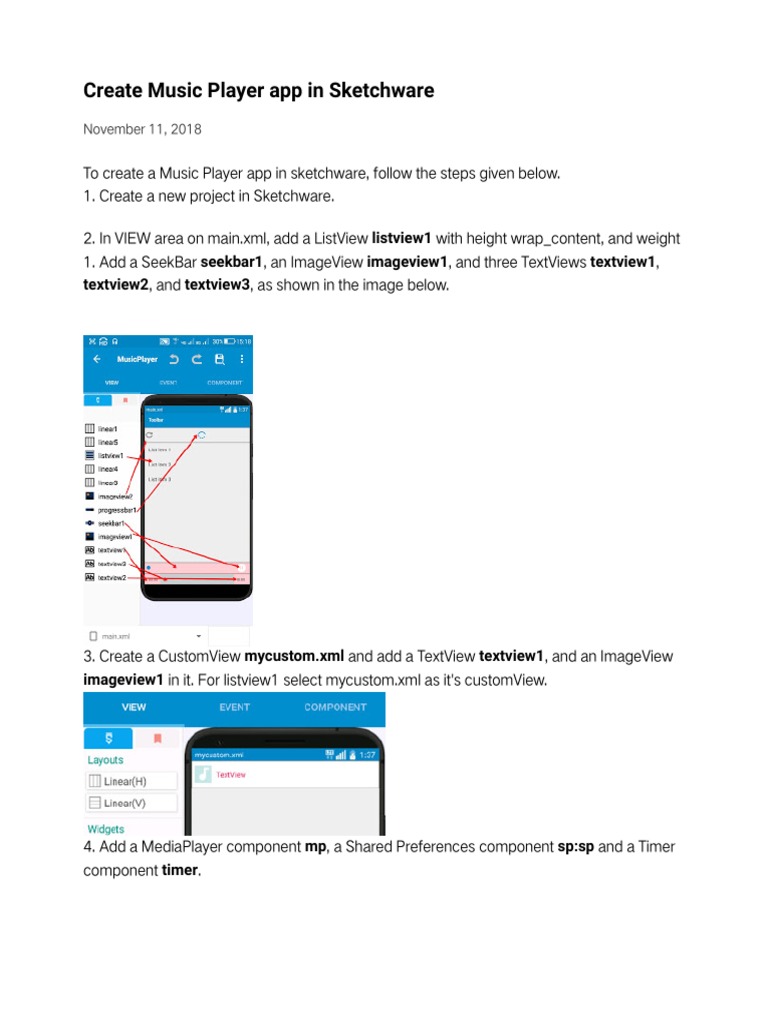 Create Music Player App In Sketchware Pdf Pdf Information Technology Management Computer 