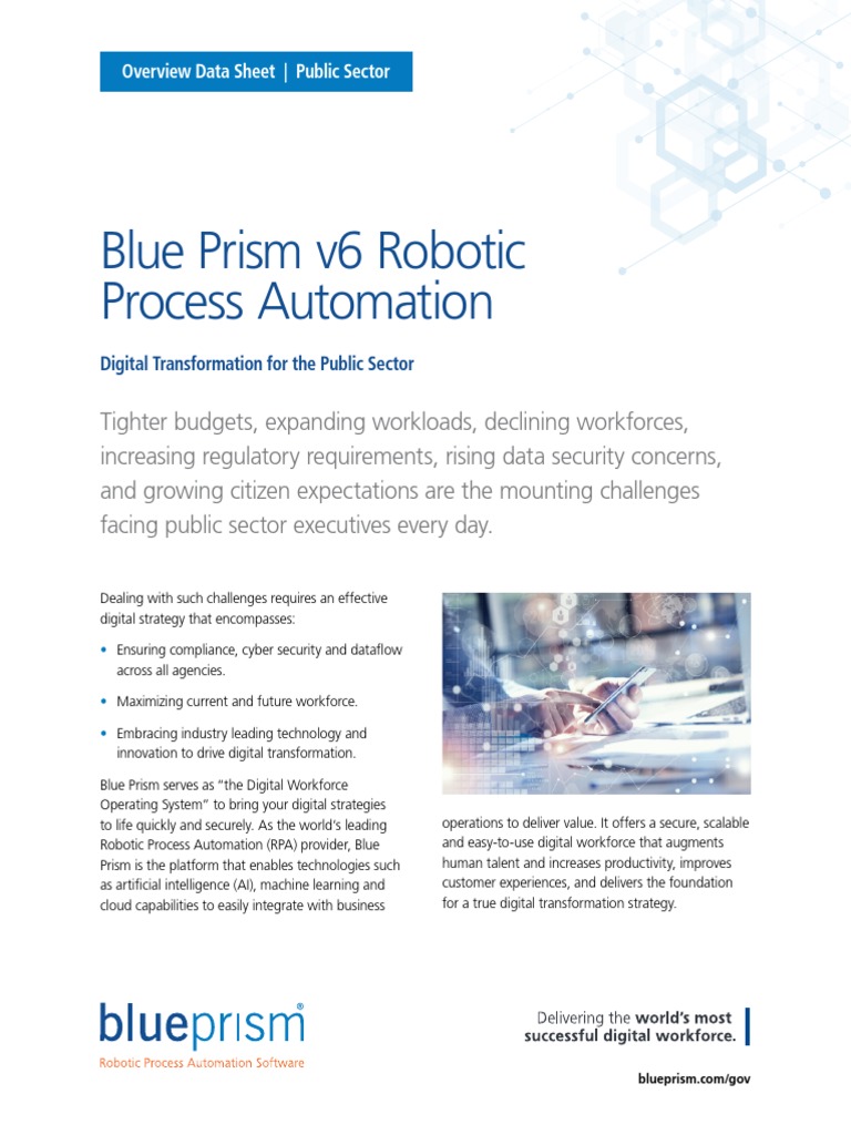 Blue Prism RPA for Public Sector Efficiency | PDF | Cloud Computing ...