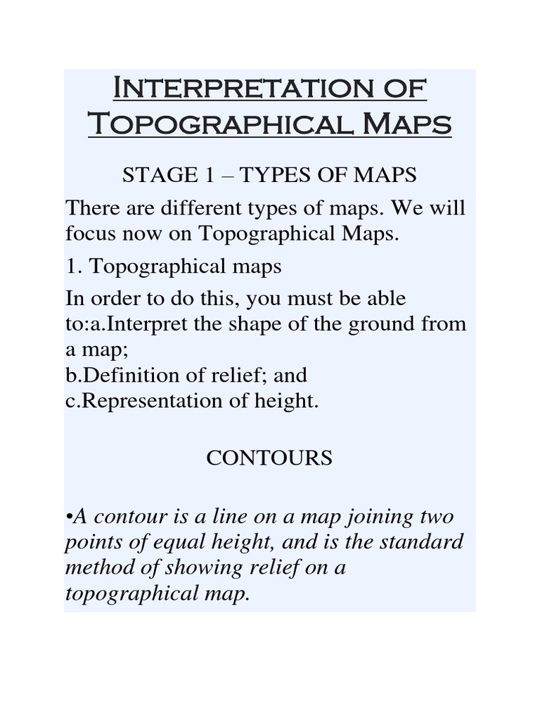 Interpretation of Topographical Maps PDF | PDF | Contour Line | Topography