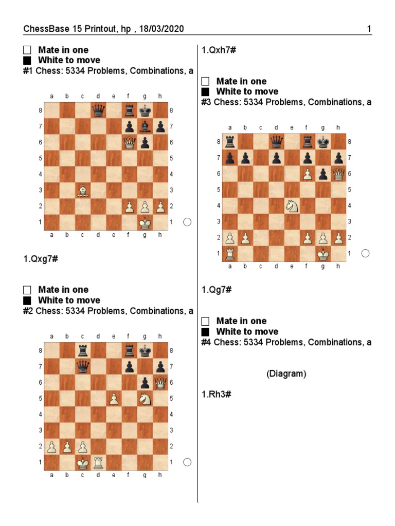 Mate in One 1 | PDF | Competitive Games | Gaming