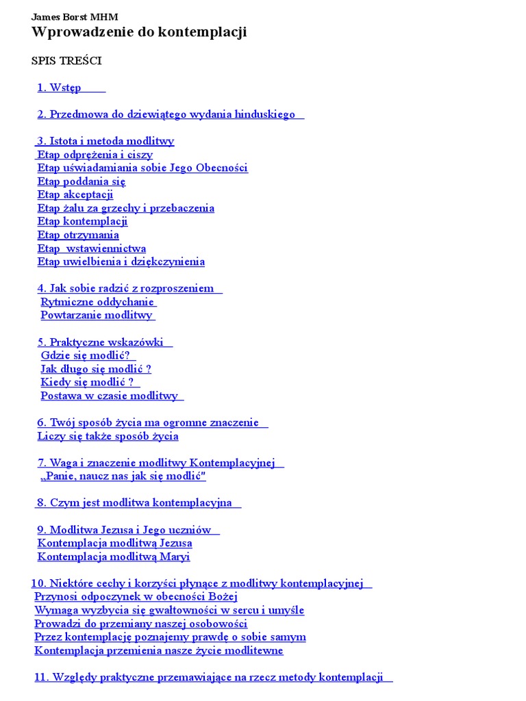 James Borst - Wprowadzenie Do Kontemplacji | PDF