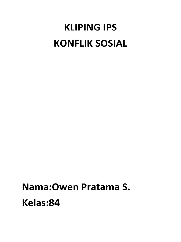 Kliping IPS Konflik Sosial | PDF