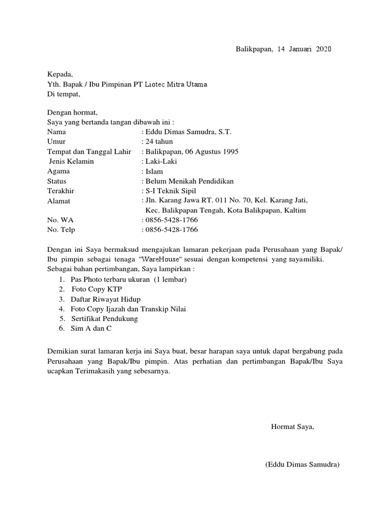 Lamaran Dan CV - Compressed | PDF