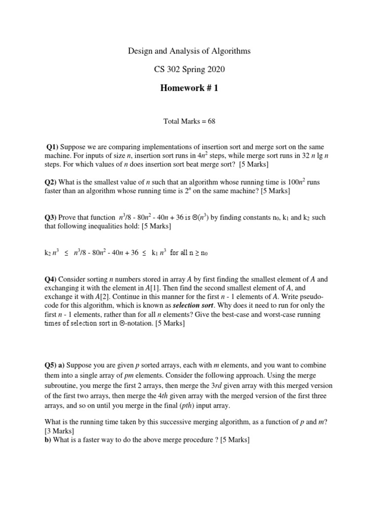 HW1 | PDF | Array Data Structure | Algorithms