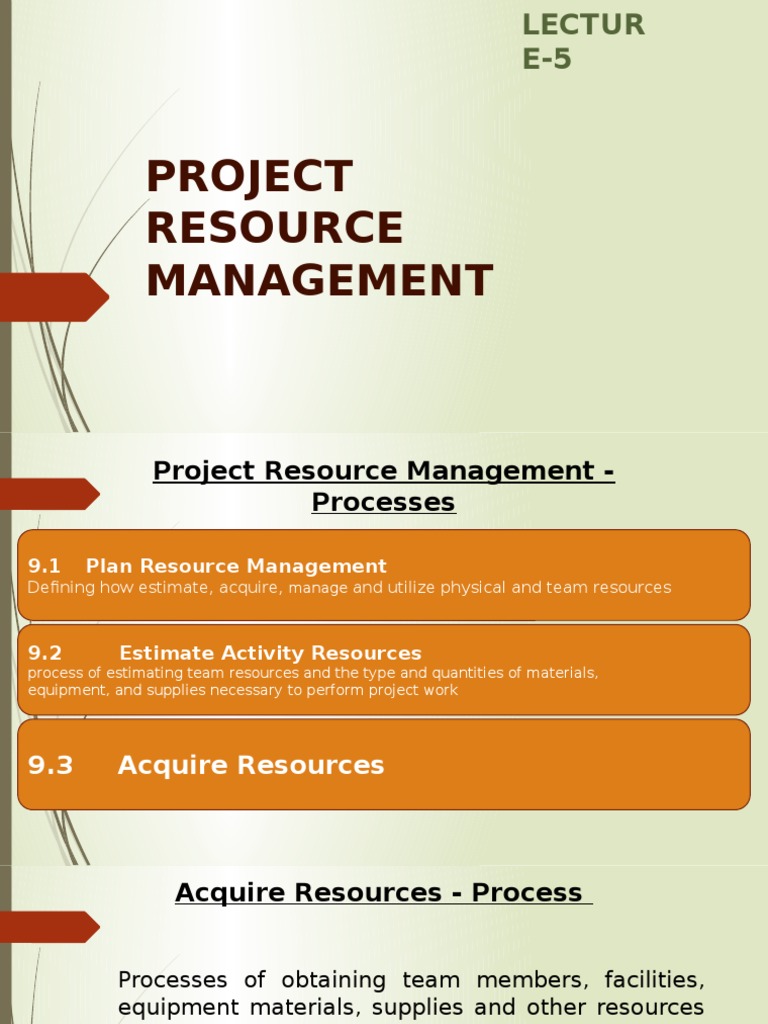 Lecture 5 Acquire Resources | PDF | Resource | Project Management