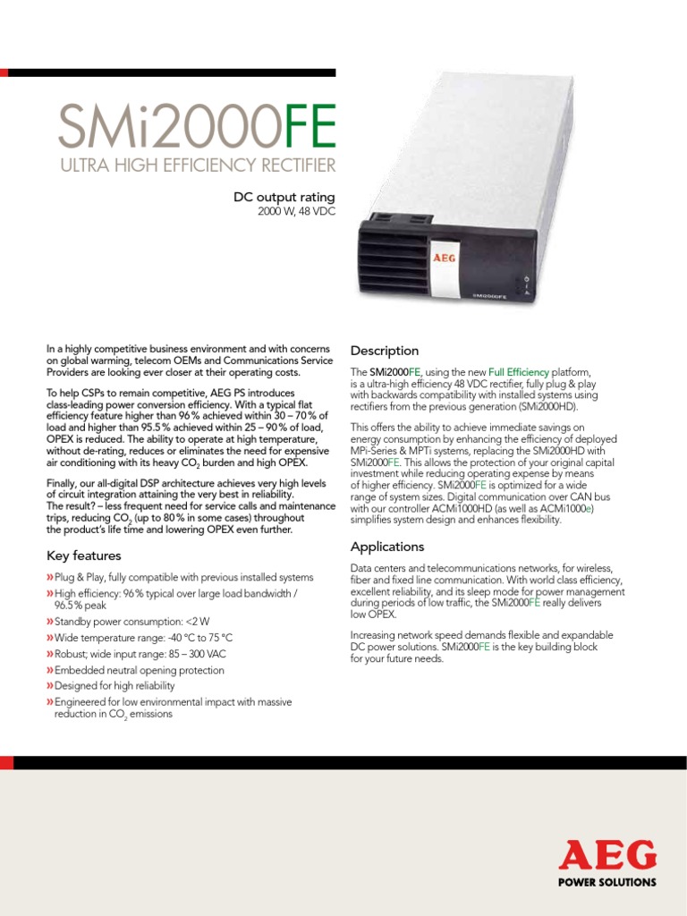 FLY SMi2000FE EN | PDF | Rectifier | International Electrotechnical ...