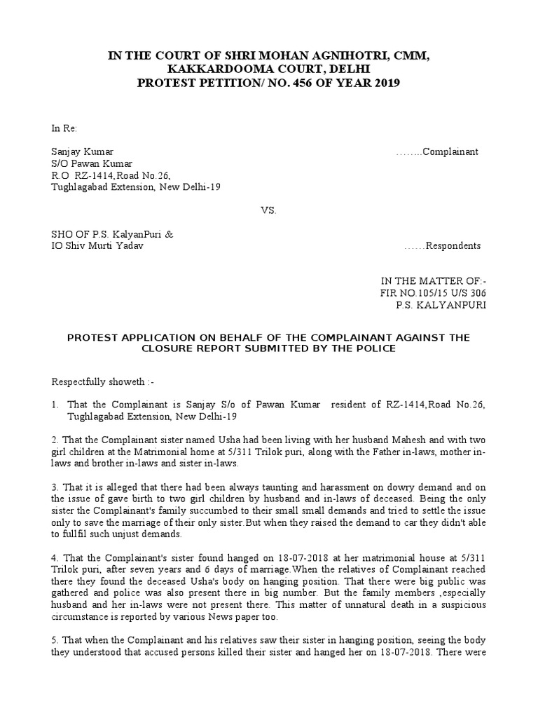 Protest Petition | PDF | Justice | Crime & Violence