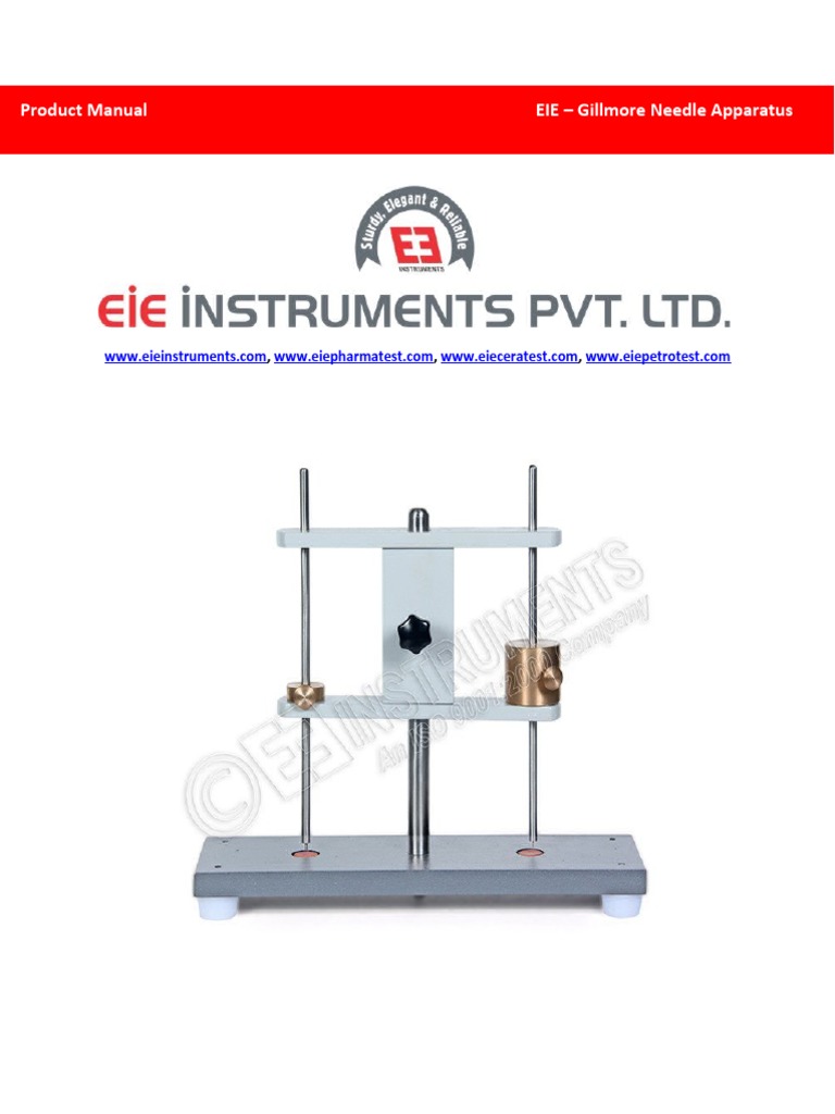 EIE Gillmore Needle Apparatus Manual | PDF | Iso 9000 | Nature