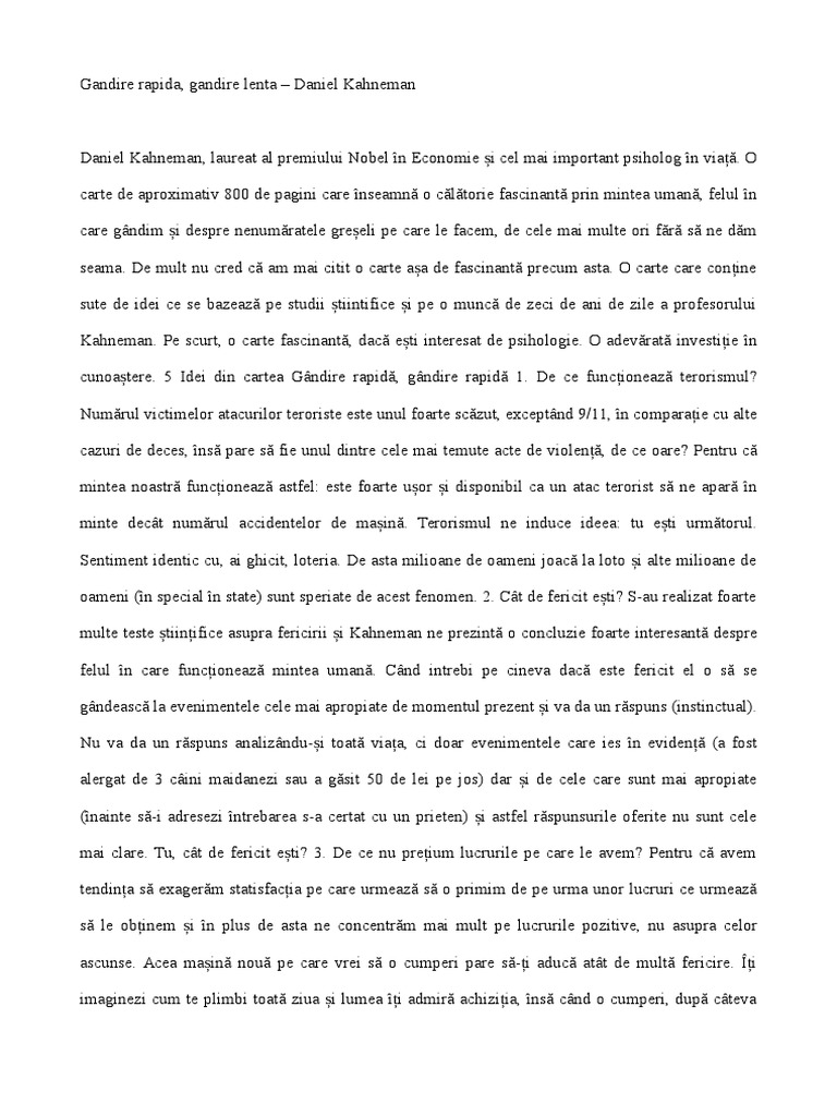 Gandire Rapida Gandire Lenta PDF | PDF
