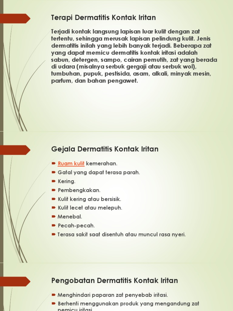 Terapi Dermatitis Kontak Iritan-Farmako PDF | PDF