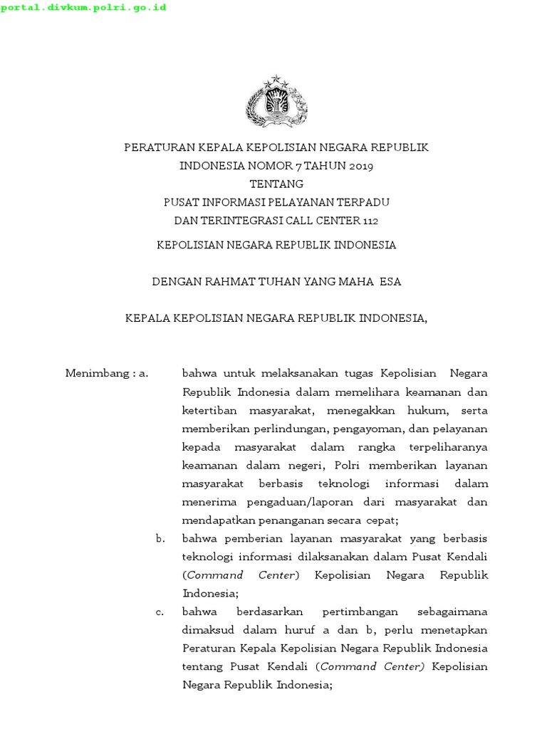 Perkap No 7 TH 2019 TTG Command Center - Gabung-Dikonversi | PDF Perkap No 7 TH 2019 TTG Command Center - Gabung-Dikonversi | PDF