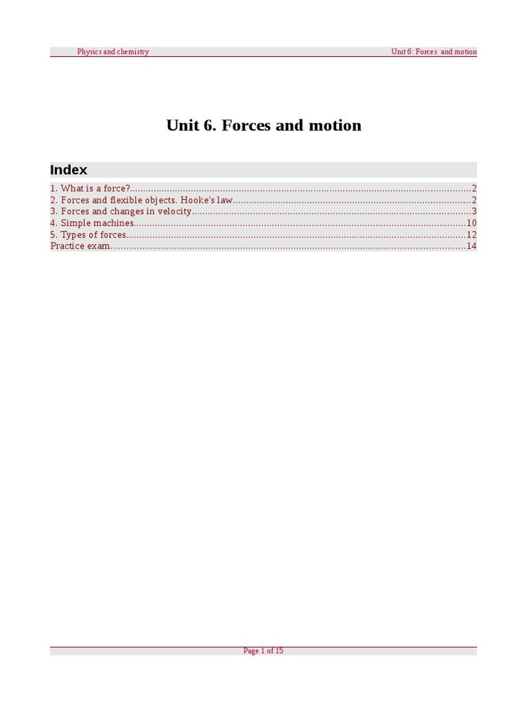 Unit 6. Force and Motion 3 Eso | PDF | Gravity | Weight