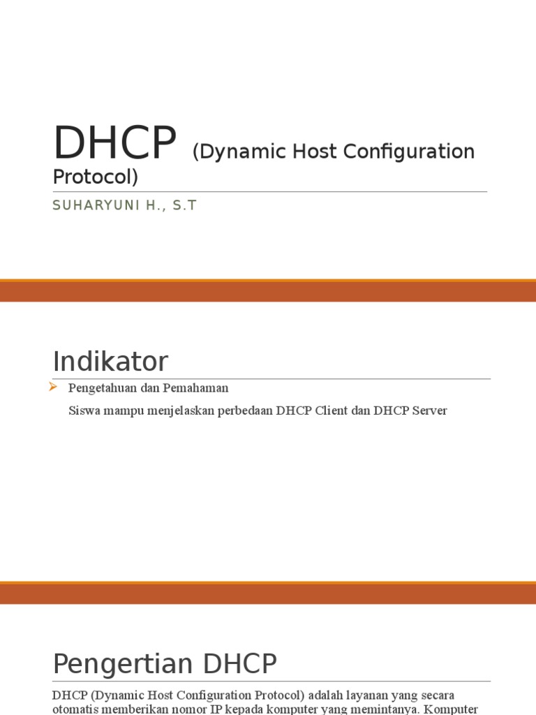 DHCP (Dynamic Host Configuration Protocol) | PDF