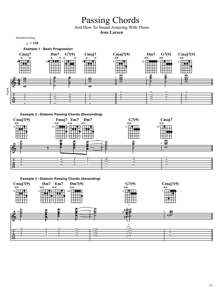 Mastering Guitar Passing Chords | PDF | Pitch (Music) | Musical Techniques