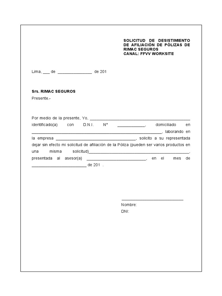 Solicitud de Desistimiento de Afiliacion | PDF | Finanzas y administración del dinero