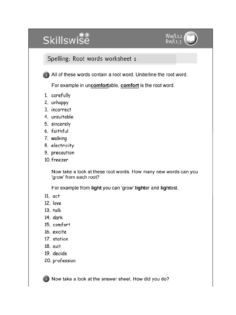 Root Words Quiz | PDF | Languages | Language Families