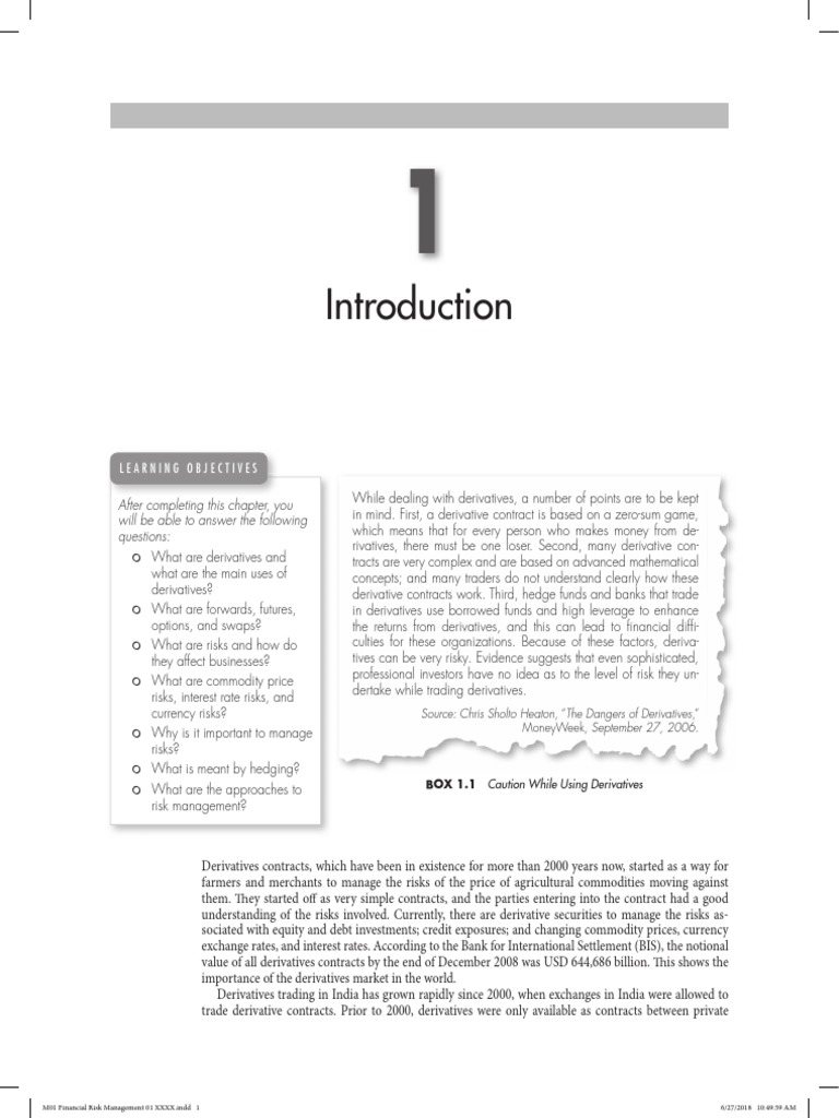 Understanding Derivatives: Uses, Risks, and Approaches to Risk ...