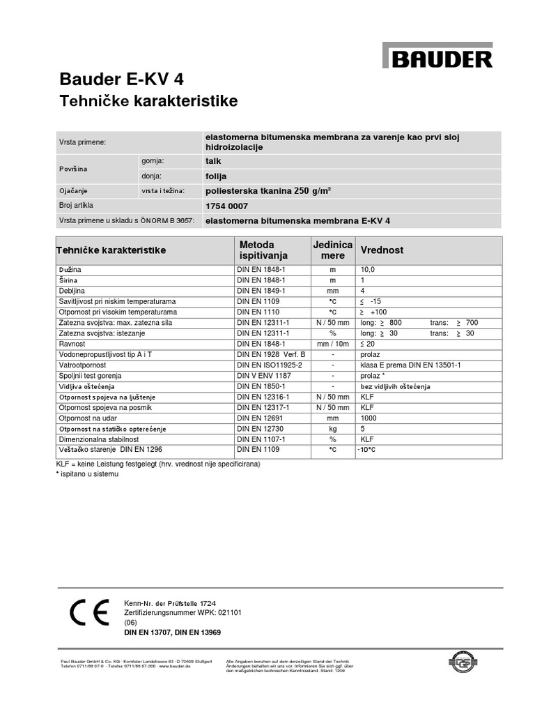 Bauder E-KV 4 SR PDF | PDF