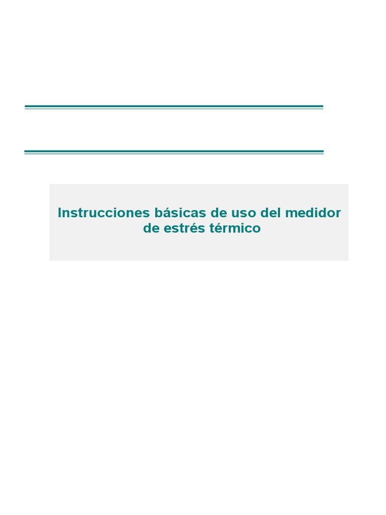 Instrucciones de Uso Del Medidor WBGT QUESTemp 32 | PDF | Naturaleza