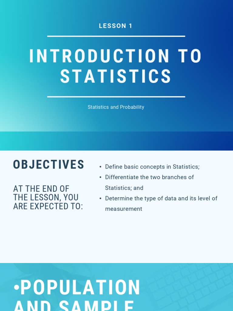 Lesson 1 Introduction To Statistics PDF | PDF | Level Of Measurement | Statistics